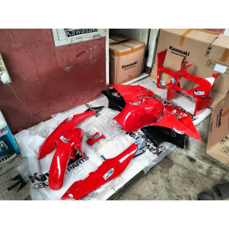 Jual BODY FULL SET FAIRING BARONG TANGKI NINJA RR OLD ZX CBU MERAH ...