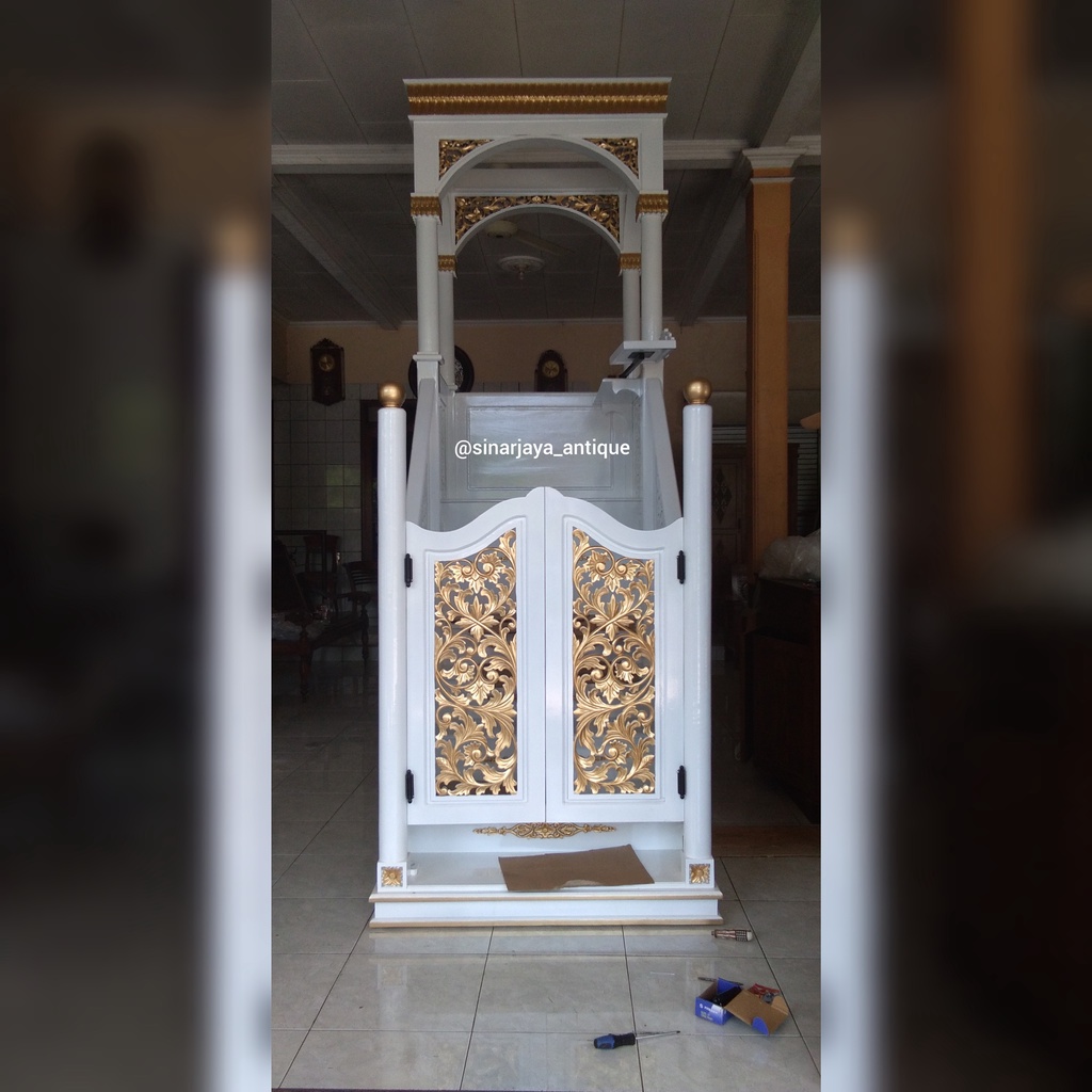 Jual mimbar masjid furniture perlengkapan keagamaan kaligrafi ukir ayat ...
