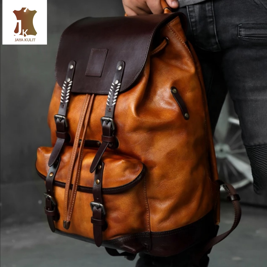 Jual Jaya Leather TAS RANSEL BACKPACK UNISEX KULIT ASLI ORIGINAL ...