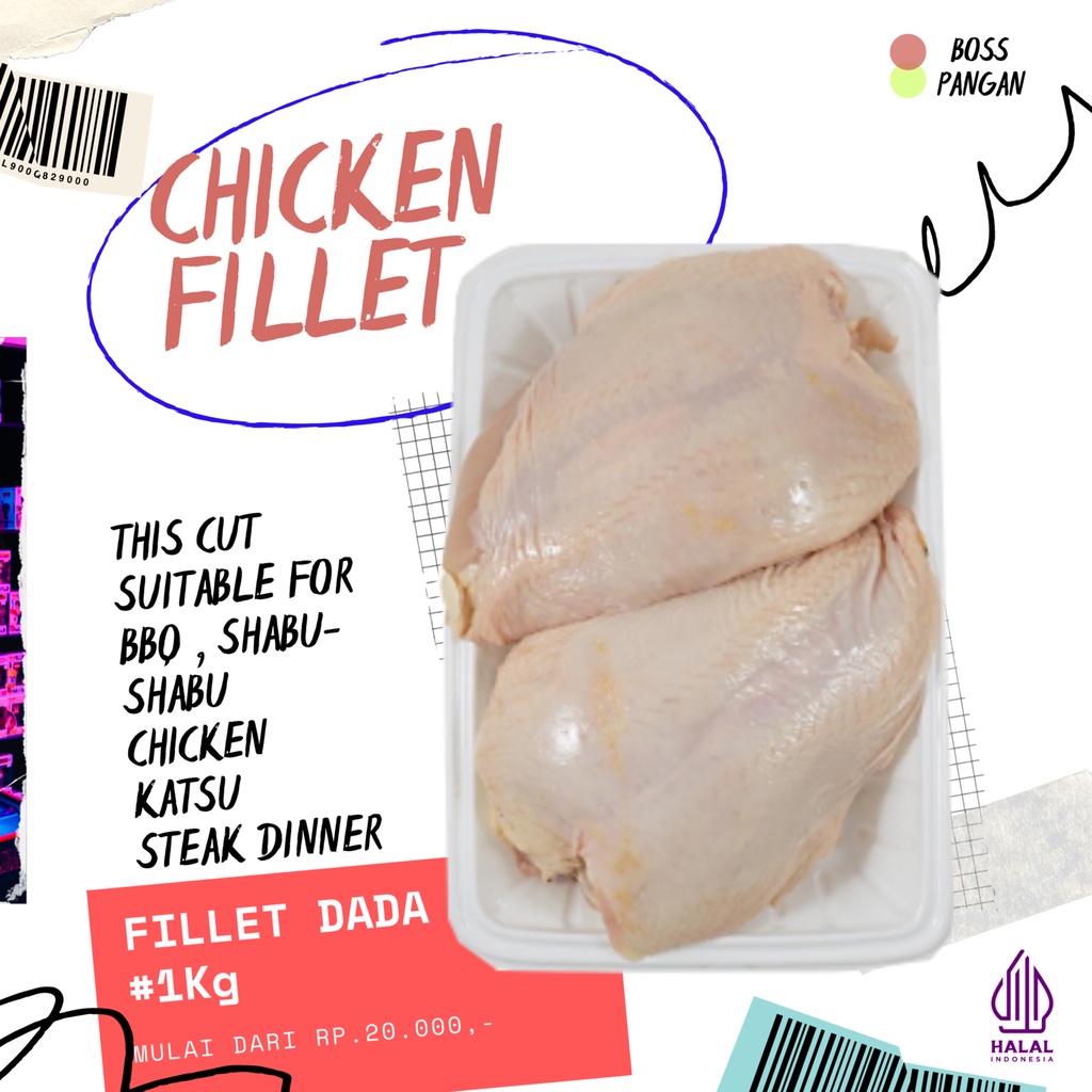 Jual Boneless Dada / Chicken Fillet / Dada Ayam -1 Kg Fresh & Froozen ...