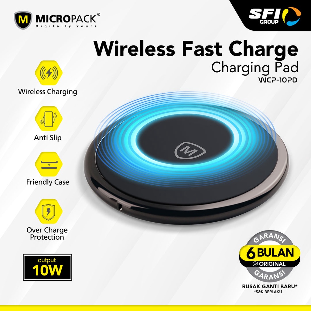 Jual Micropack Fast Charging Wireless Charger Pad with USB-C PD Input ...