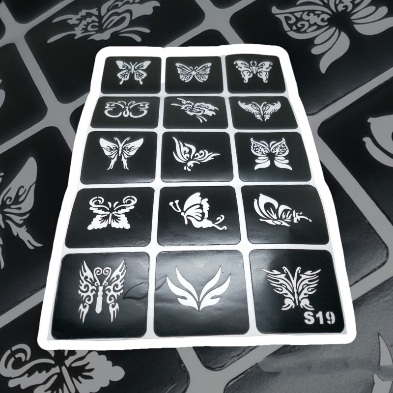 Jual Cetakan henna tangan motif kupu kupu lucu lucu tatto temporer ...