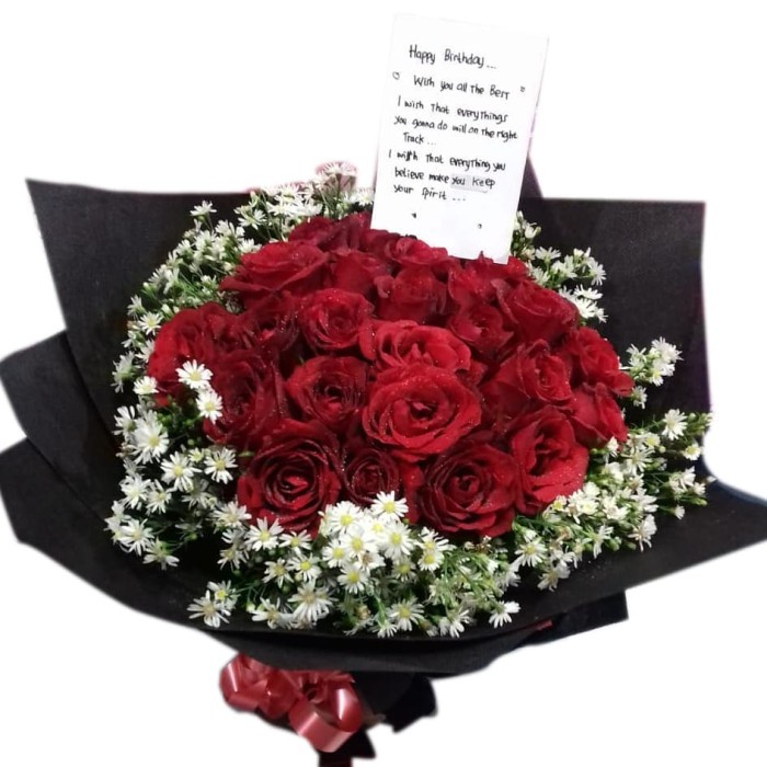 Jual Rangkaian Hand Bouquet Buket Bucket Bunga Mawar Fresh Segar B199 ...