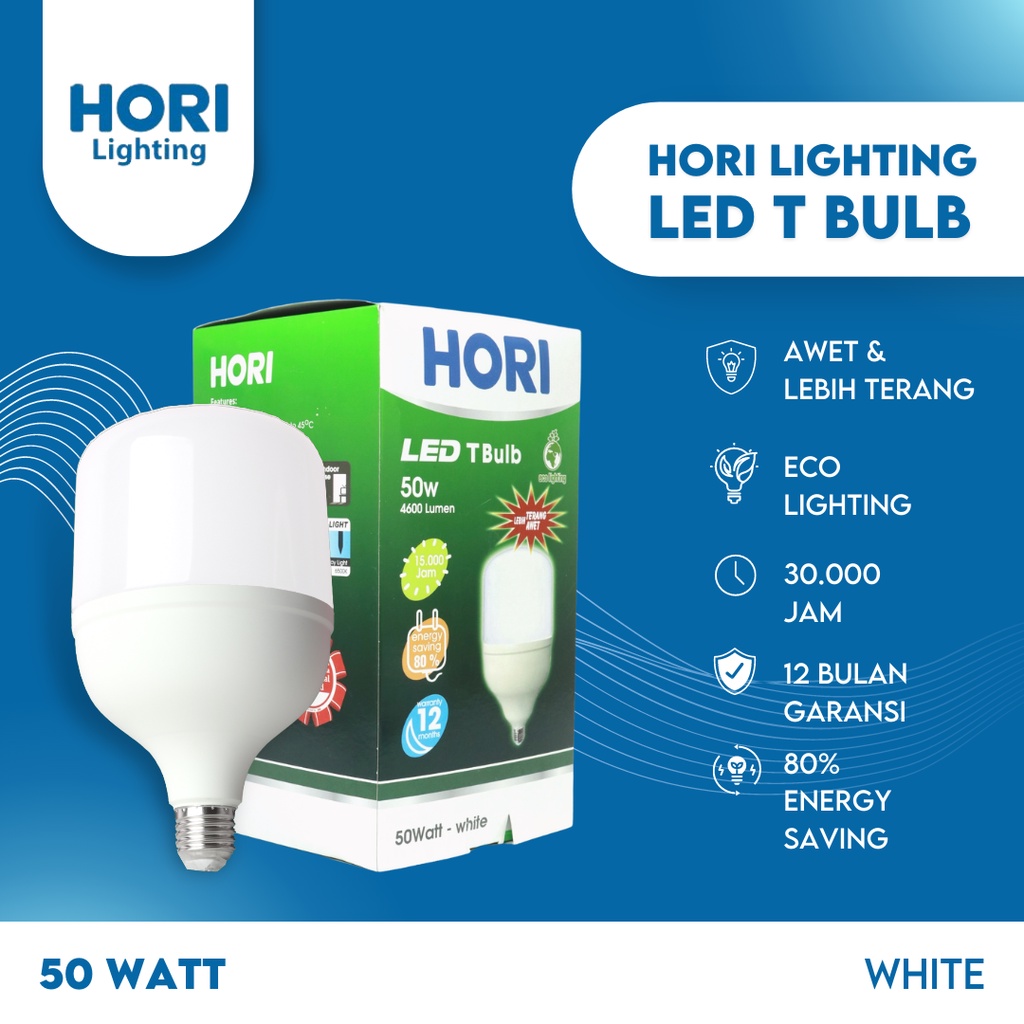 Jual HORI LIGHTING LED T BULB - 50 Watt White | Shopee Indonesia