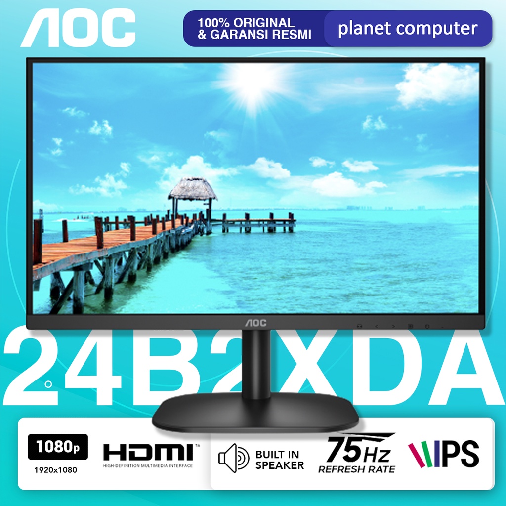 Jual Monitor LED AOC 24B2XDA 24" IPS 1080p 75Hz VGA HDMI DVI SPEAKER ...