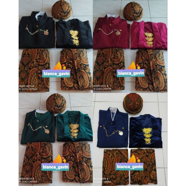 Jual Set Baju Prewedding Jawa/ Kebaya + Beskap + Jarik Instan ...