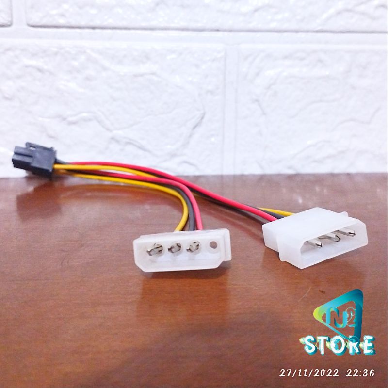 Jual KABEL POWER VGA 6 PIN DUAL MOLEX 4 PIN SAMBUNGAN KABEL POWER VGA 6 ...