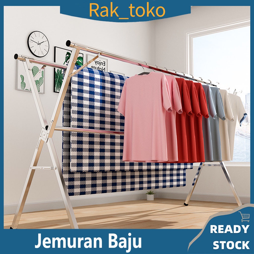 Jual Jemuran baju rak gantungan baju stainless steel dengan katrol rak ...