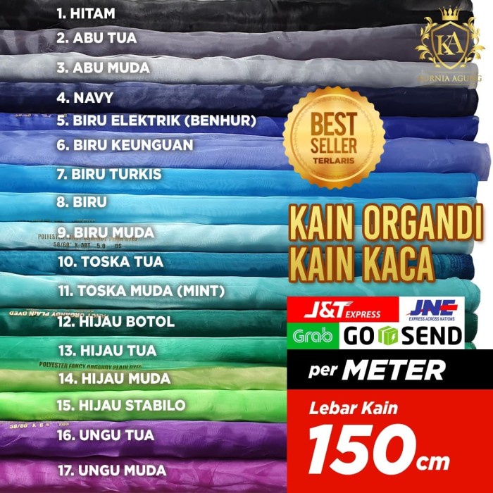 Jual Kain Kain Organdi / Kaca Lebar 150 Cm Termurah,Bahan Dekorasi ...