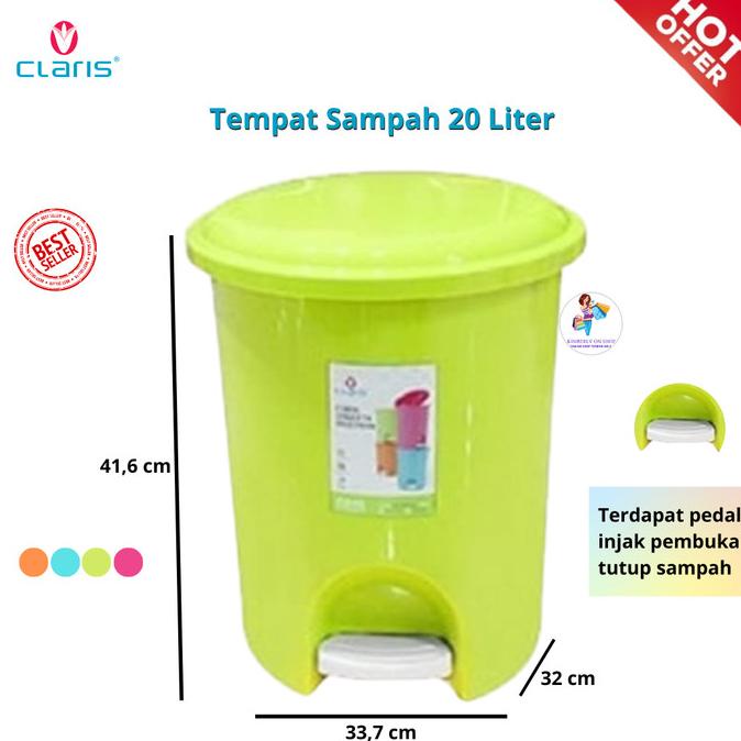 Jual Tempat Sampah Injak Claris Vineeta 1167 Step On Dustbin 20 liter barang ready terus ...