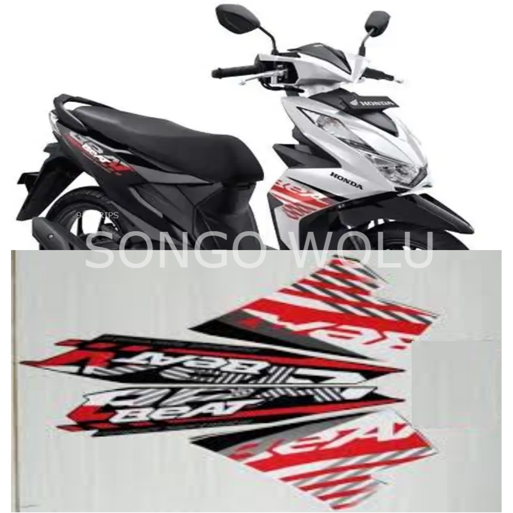 Jual STIKER BEAT CBS FI HITAM PUTIH 2021 STRIPING LIS STANDAR ORI F1 ...
