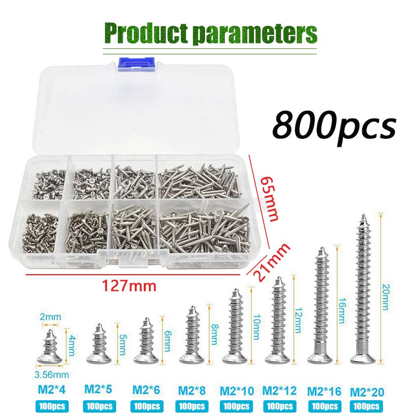 Jual 800Pcs Sekrup Transistor Final Panjang 4mm-12mm Sekrup Skrup FAB Sekrup Tapping Baut Mur ...