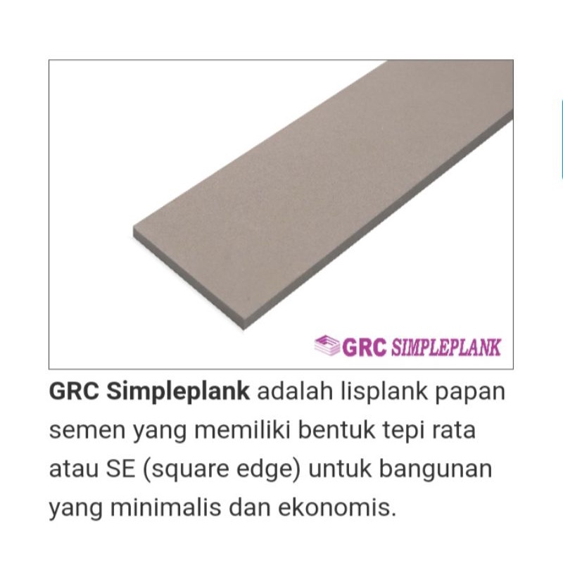 Jual Lisplank GRC Simpleplank 8mm x 30cm x 2.44m | Shopee Indonesia