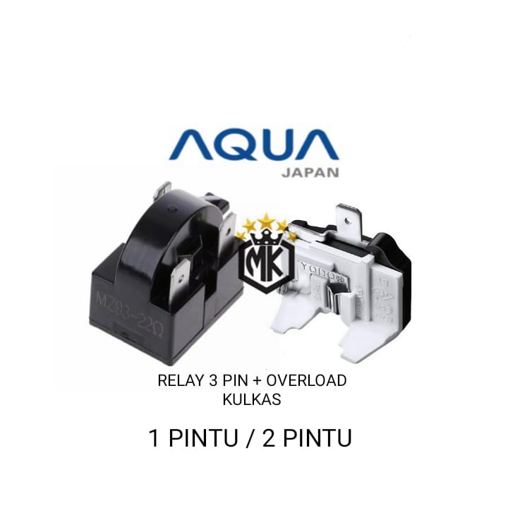 Jual [COD] Relay 3 Pin + Ptc Overload Kulkas AQUA 1 pintu / 2 pintu ...