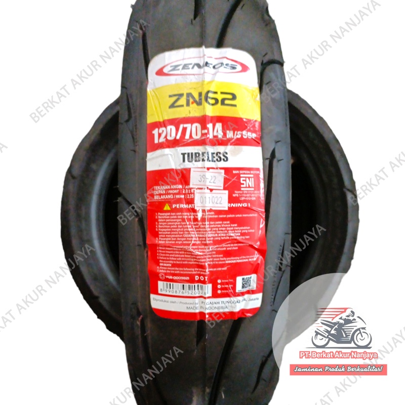 Jual Zeneos ZN62 120/70-14 Ban PCX 150 Tubeless BONUS Pentil | Shopee ...