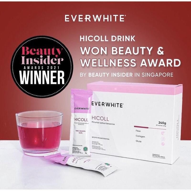 Jual EVERWHITE HI COLL DRINK NEW Hi Collagen Powder Drink 1 box isi 10 ...