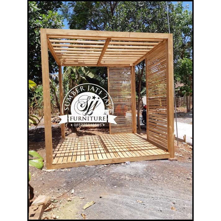 Jual Gazebo Jati Minimalis - Gazebo Persegi - Gazebo Jari2 | Shopee ...