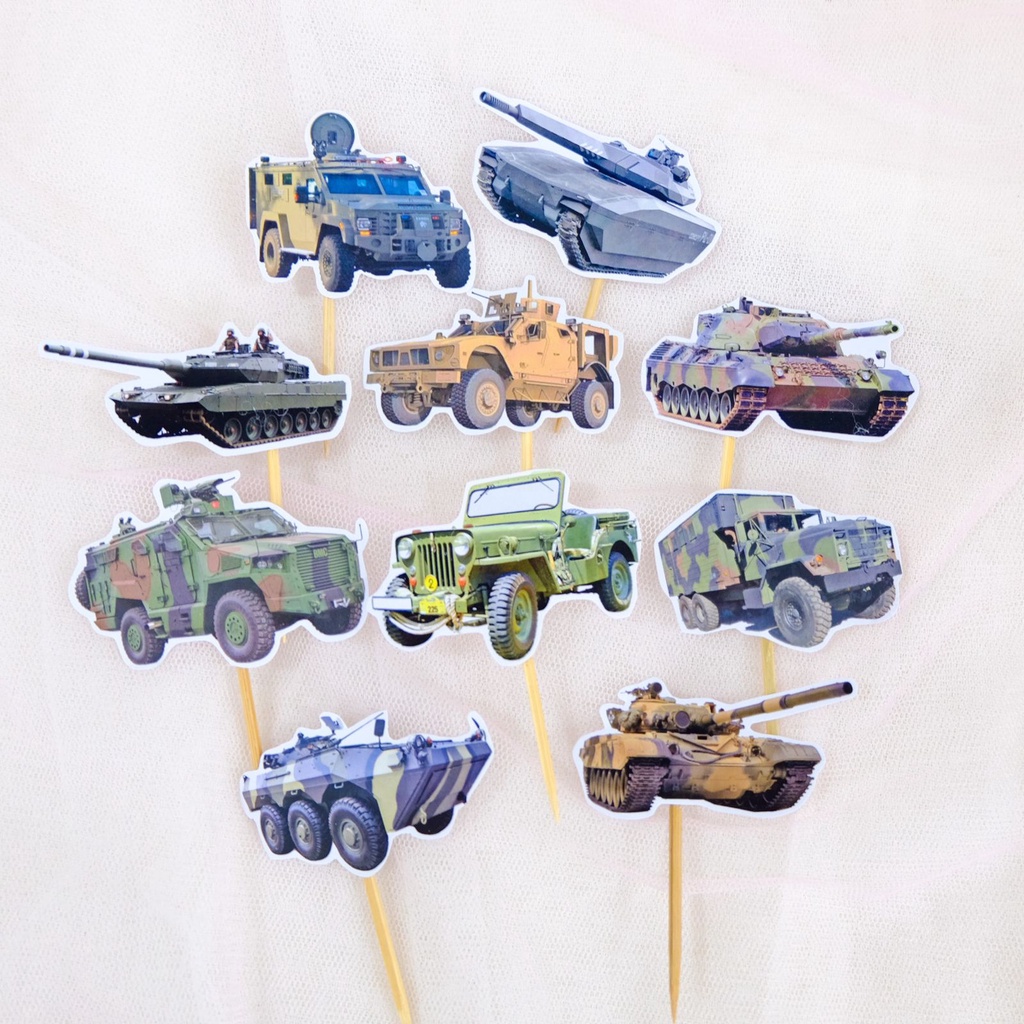 Jual Mobil Tank Tentera Army Topper Cupcake Birthday / Hiasan Kue Ulang ...