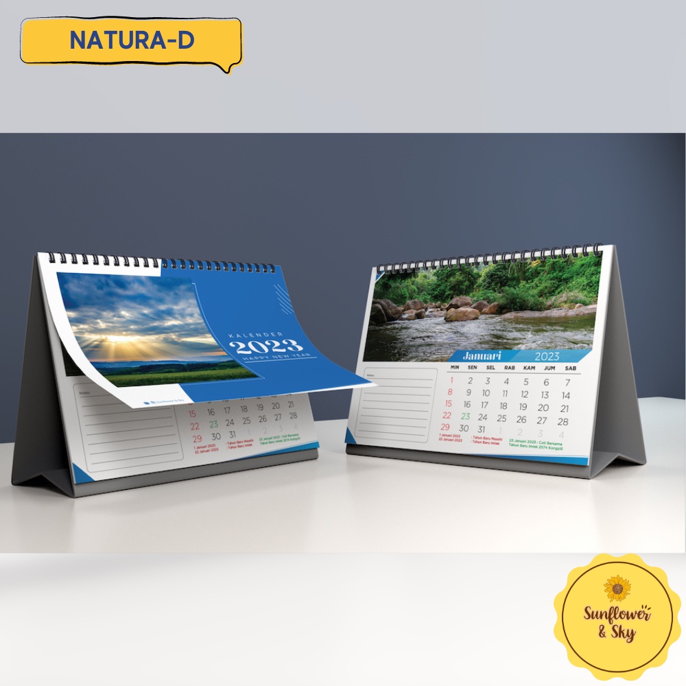 Jual NATURA Kalender Meja 2023 Tema Alam Kalender Kerja Desk Calendar ...