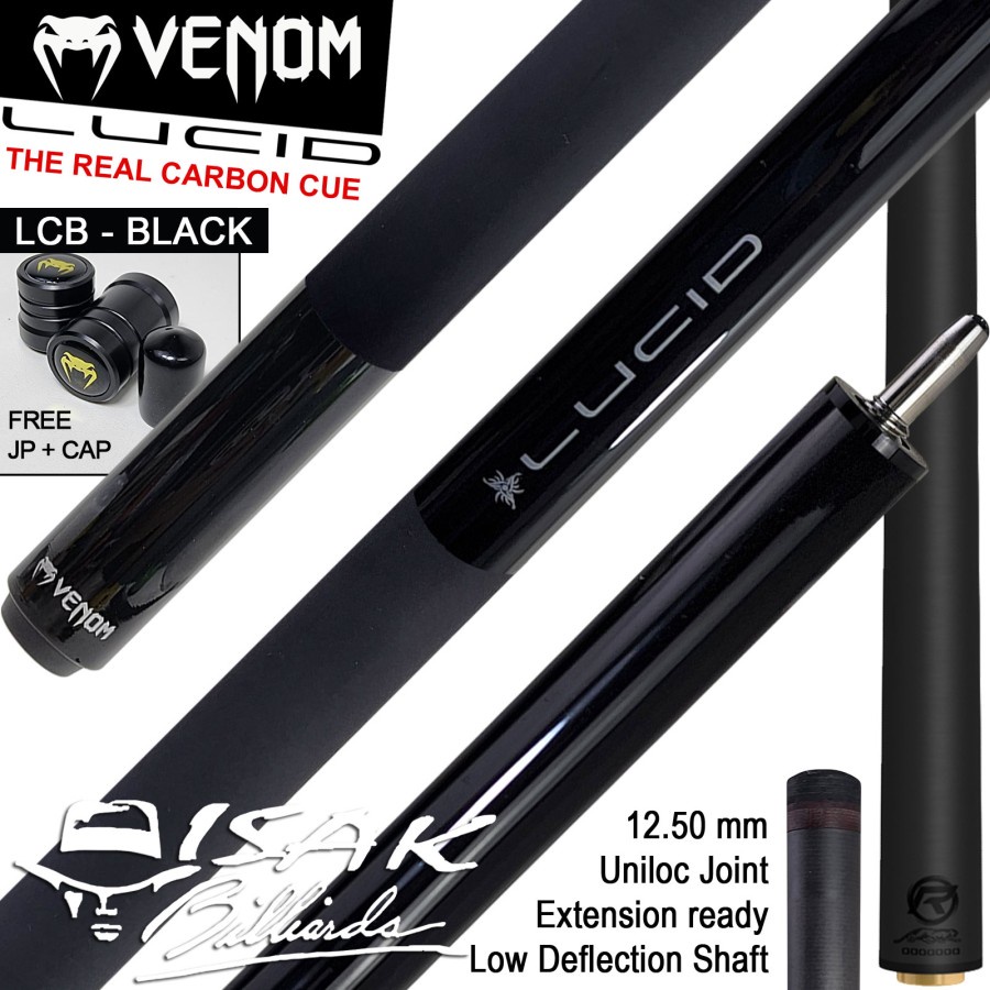 Jual Venom Lucid Carbon LCB Black Cue Uniloc Low Deflection Stick ...