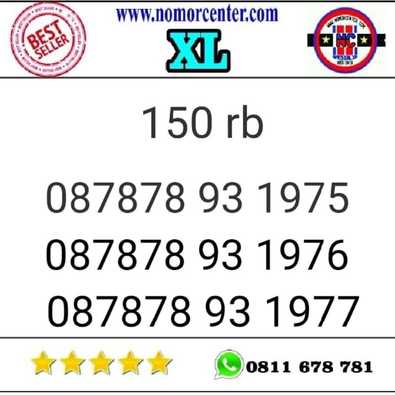 Jual kartu Perdana XL 087878 93 Seri Tahun 1975 Rapi b11 | Shopee Indonesia