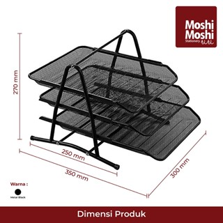 Jual Document Tray Desk Storage Foldable 3 Tiers Rak Kertas File ...