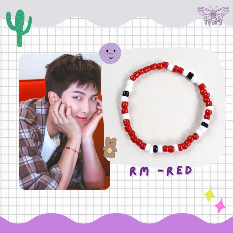 Jual KPOP BTS Bracelet handmade / gelang manik / gelang monte V ...