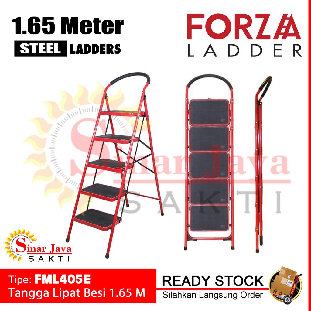 Jual Tangga Lipat 5 Step 1.65 Meter Forza FML405E | Tangga Duduk Besi ...