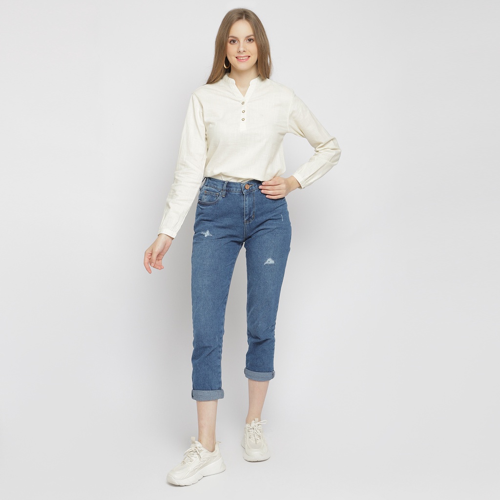 Jual C2 Werner Blue Boyfriend Wanita Jeans | Shopee Indonesia