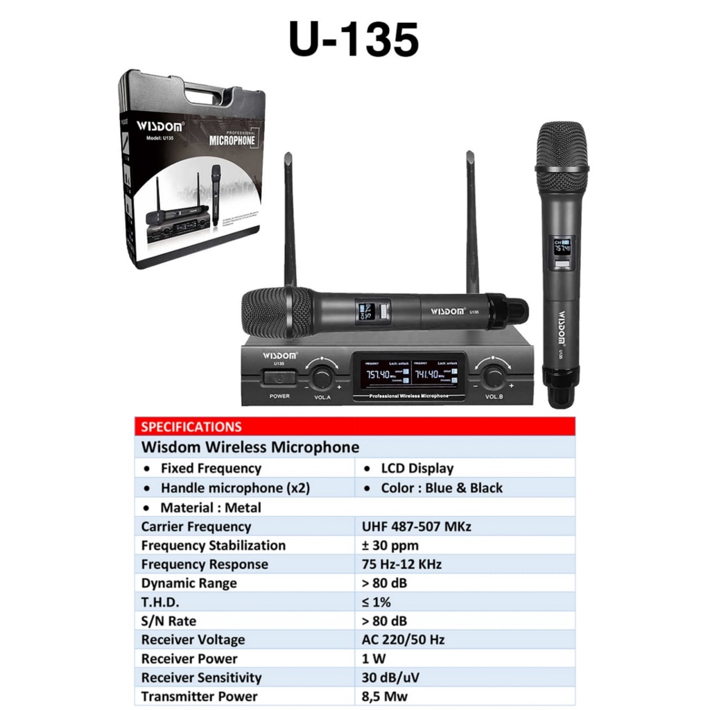 Jual Mic wireless wisdom u135 u 135 mic pegang mic wisdom U135 | Shopee ...