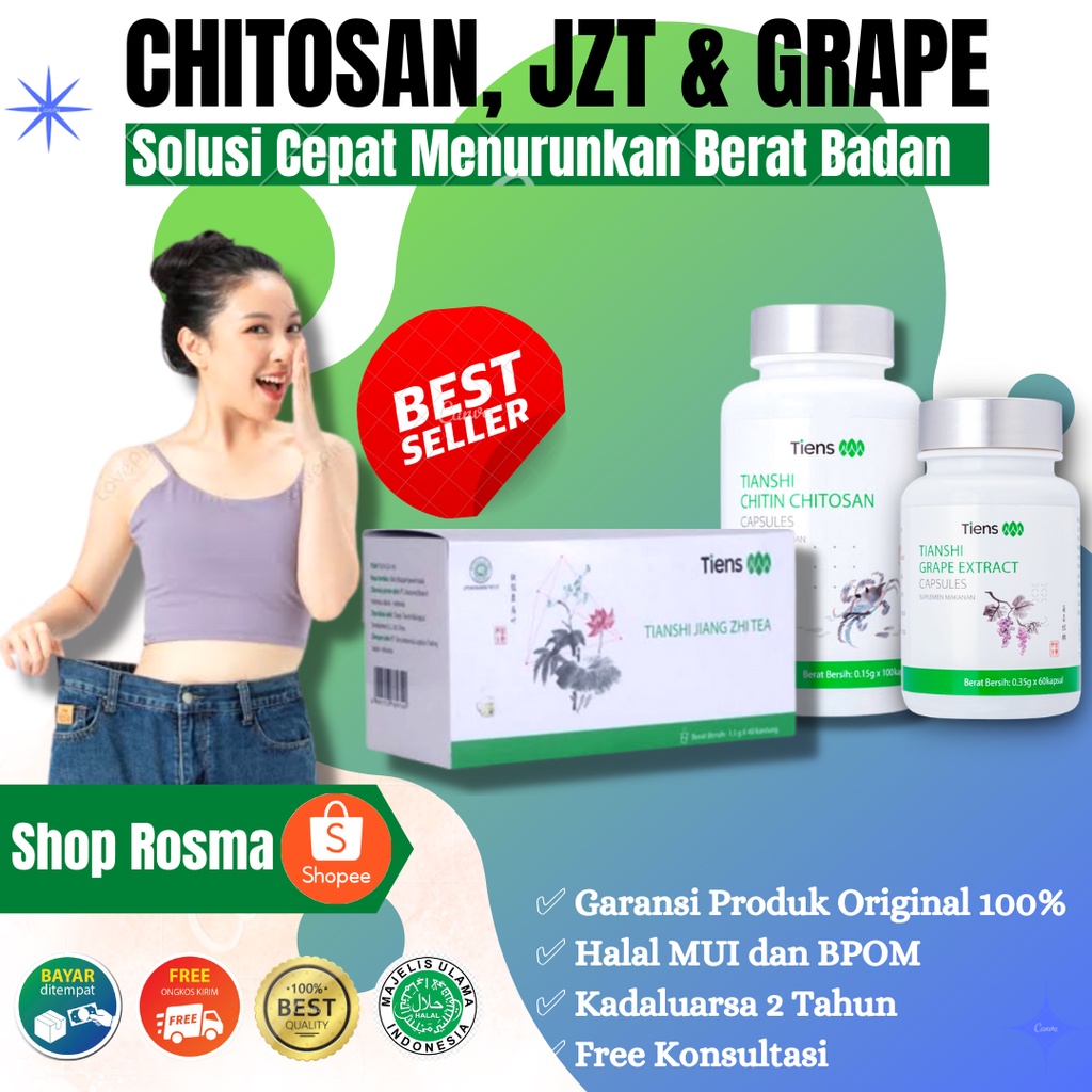 Jual Pelangsing Badan Paket Lengkap Jiang Zhi Tea, Chitin Chitosan dan ...