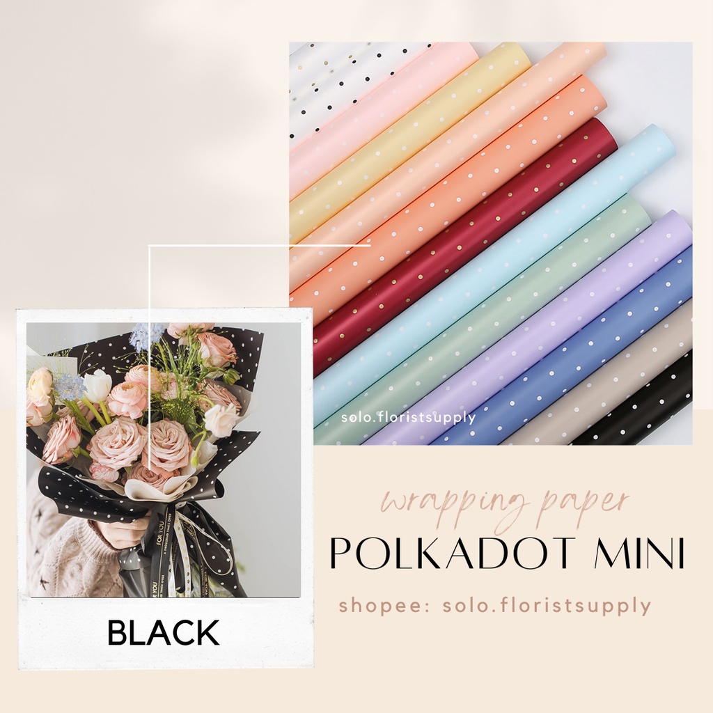 Jual [SW] FLOWER WRAPPING POLKADOT MINI COLOR CELLOPHANE KERTAS BUKET ...