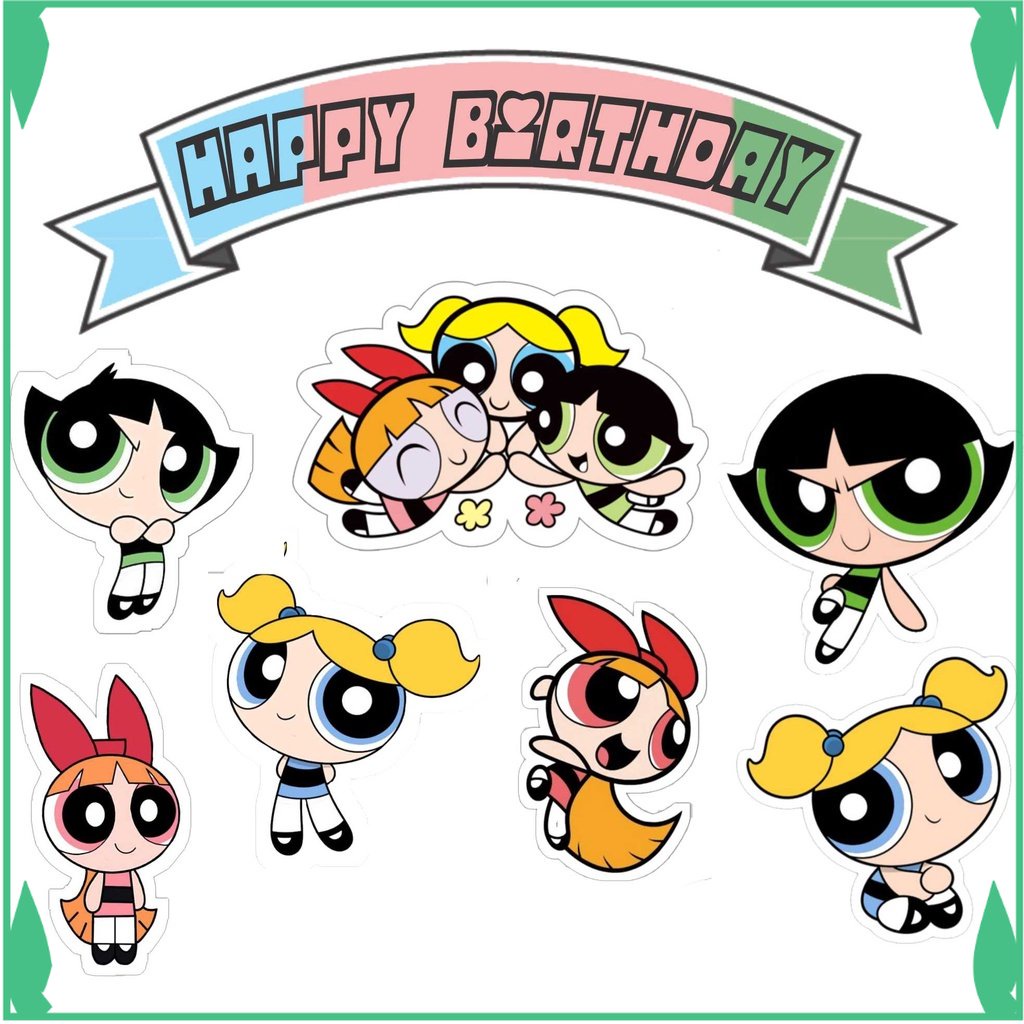 Jual TOPER KUE TOPPER CAKE ULANG TAHUN / HIASAN KUE POWERPUFF GIRLS ...