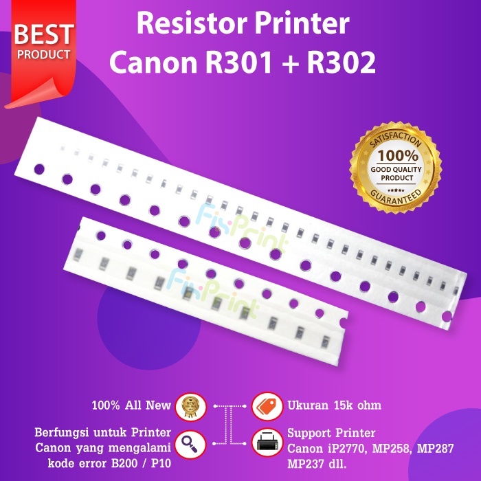 Jual Resistor Canon R301,R302 mengatasi Error B200 / P10 752 | Shopee ...