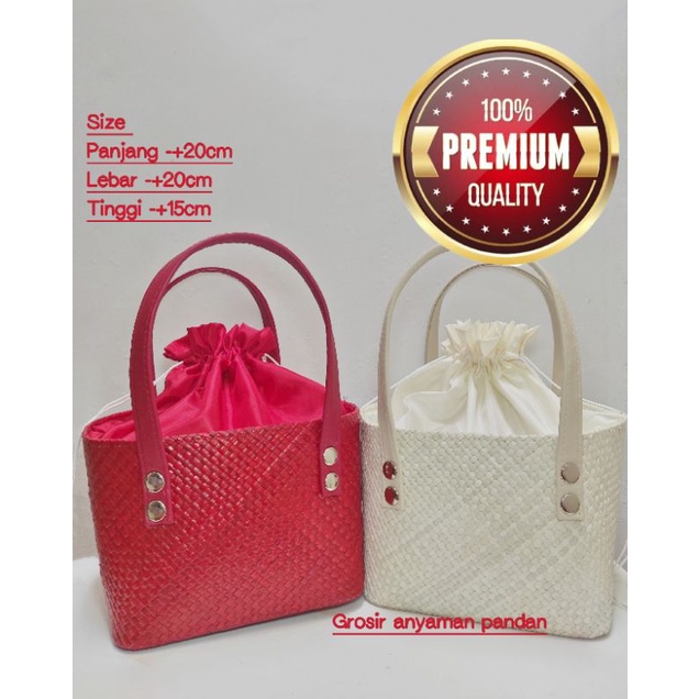 Jual READY Tas pandan parcel KOTAK GAGANG VINIL AGF tas parcel tas ...