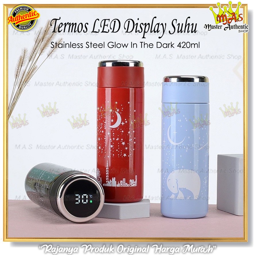 Jual Termos LED Display Suhu Stainless Steel Glow In The Dark 420ml ...