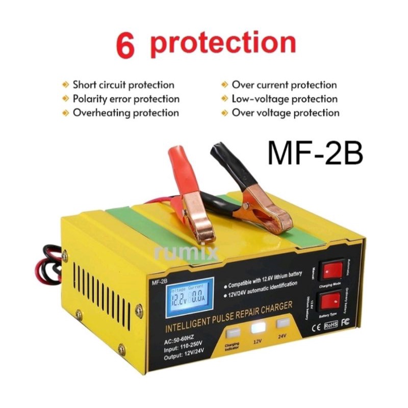 Jual Charger Aki 12V/24V 6-105Ah MF-2B Smart Battery Charger Mobil ...