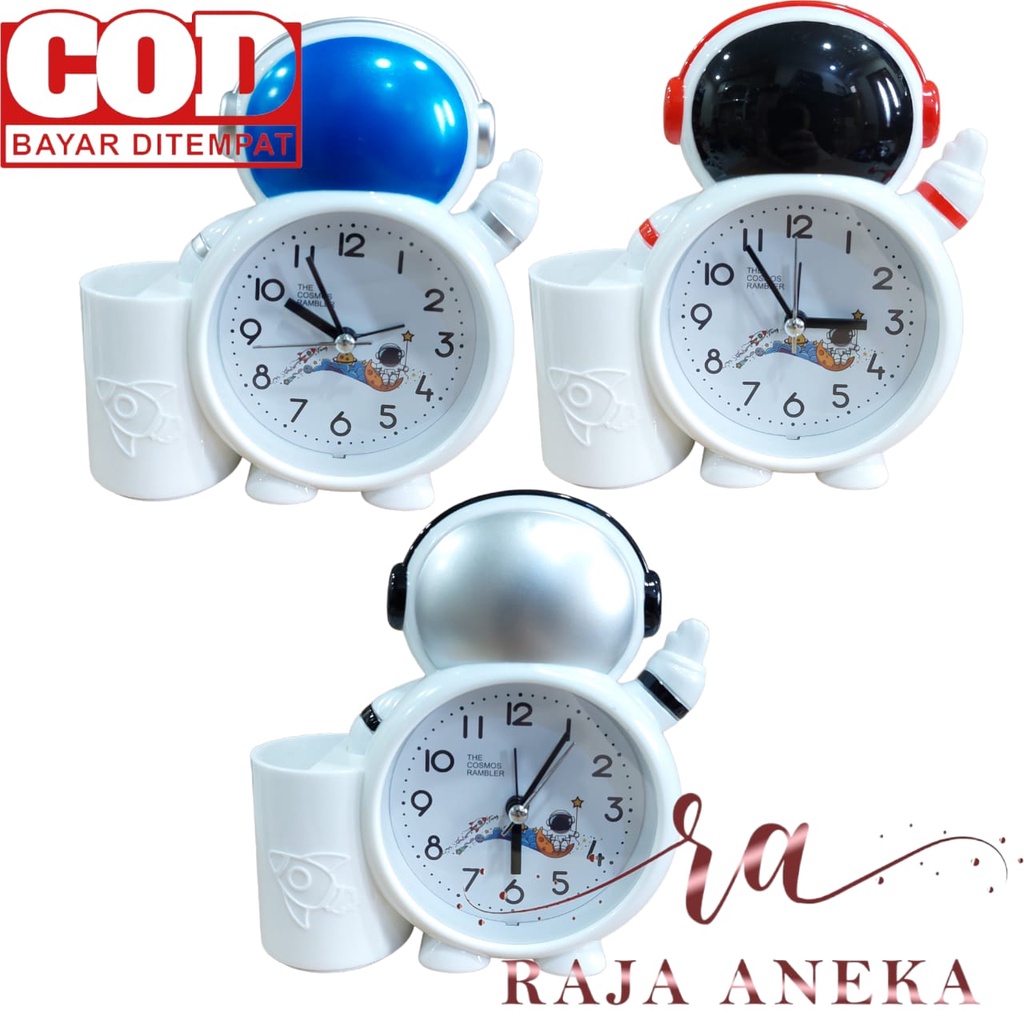 Jual Jam Beker Jam Weker Jam Karakter Astronot Nasa Warna Hitam Biru ...