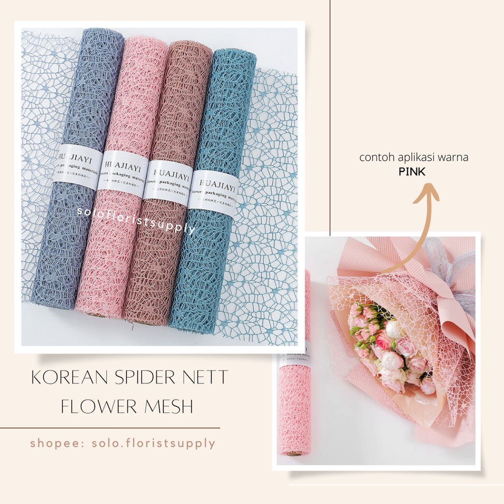 Jual QC [SW] FLOWER MESH KOREAN SPIDER NET Korean Jaring Net Roll ...