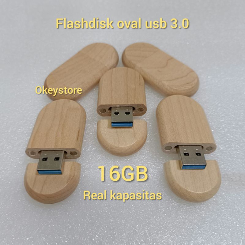 Jual FLASHDISK 16GB USB 3.0 KAYU OVAL NON BOX REAL KAPASITAS | Shopee ...
