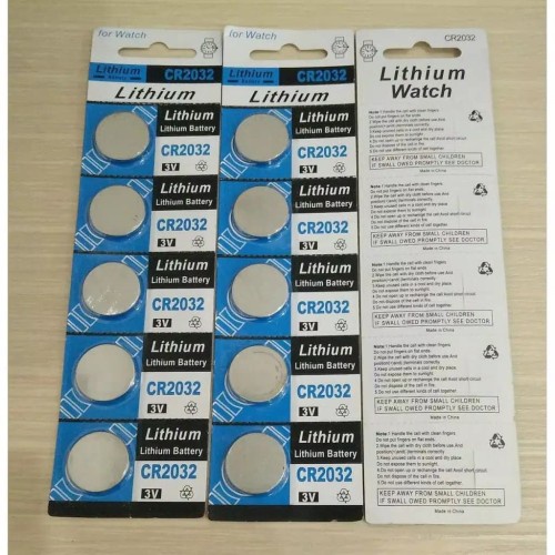 Jual Baterai CR2032 Biru Lithium 3V Battery Kancing Koin CR-2032 Kalkulator Jam Tangan Remote ...