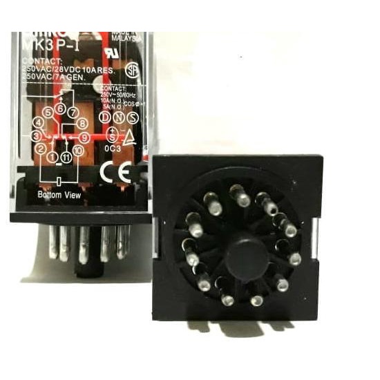 Jual Relay Omron MK3P 11 kaki 220 Volt AC Plus Socket - 220 Volt AC ...