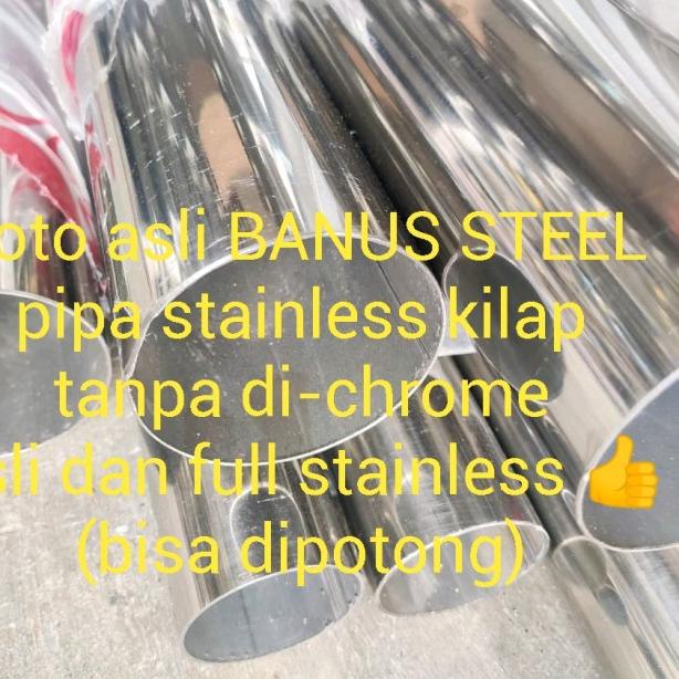 Jual Pipa stainless 304 1" inch tebal 1,5 mm panjang 1 meter kilap | Shopee Indonesia