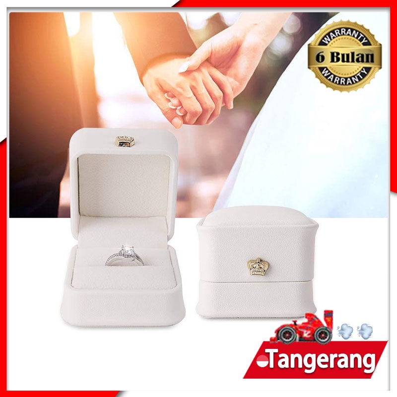 Jual Kotak Cincin Ring Box Bahan Leather Box Kotak Cincin Dengan Crown ...