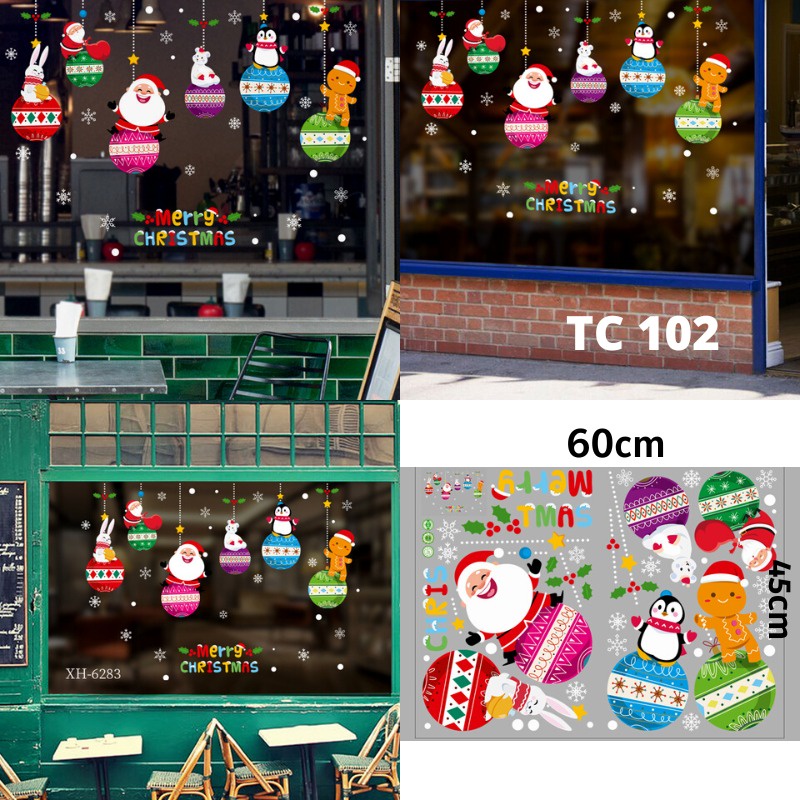Jual STICKER STIKER DINDING KACA NATAL JENDELA WINDOW MOTIF POHON NATAL ...