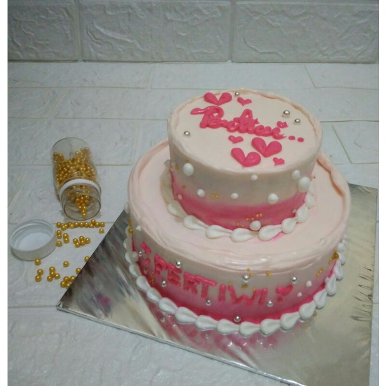 Jual kue ultah susun 16cm&10cm (mode susun kecil) | Shopee Indonesia