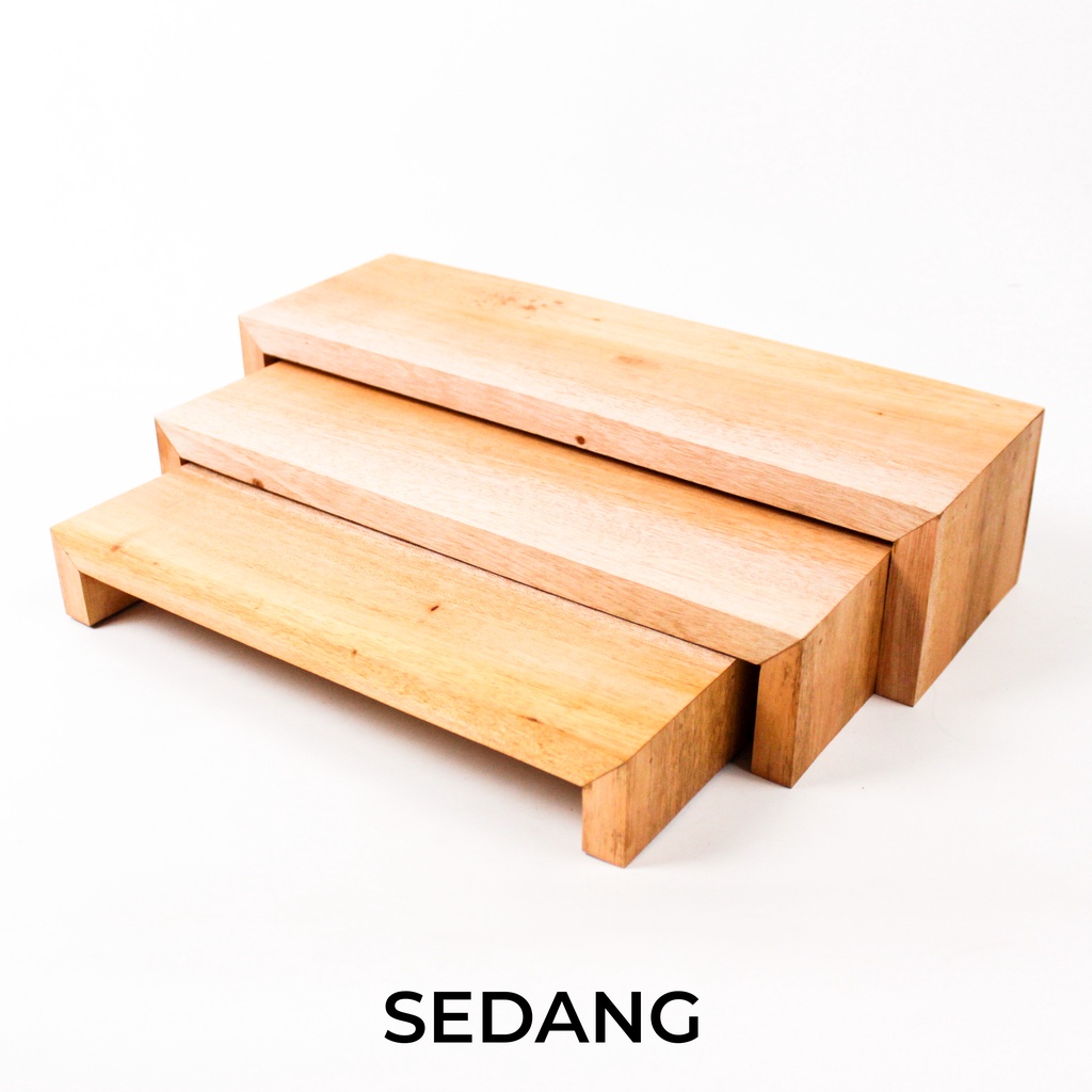 Jual Display Rak Tangga Kayu Pajangan Rak Susun Pajang produk (isi 3 ...