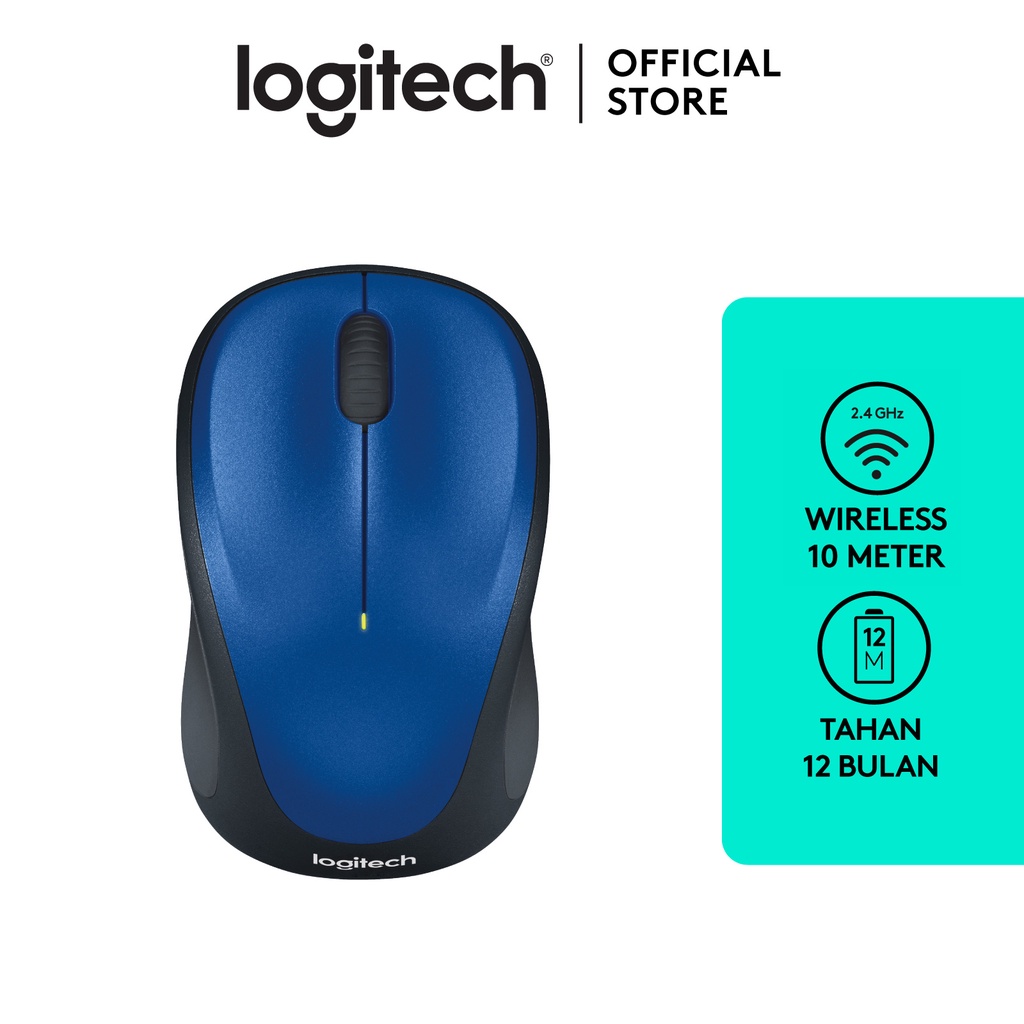 Jual Logitech M235 Mouse Wireless Grip Karet Nyaman - Blue | Shopee ...