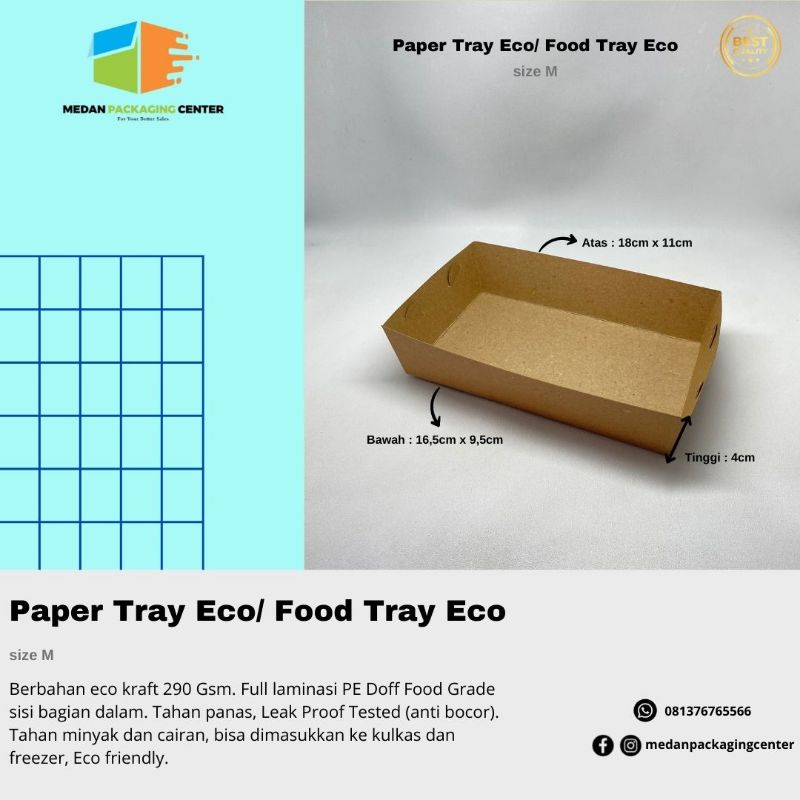 Jual Paper tray / food tray/ piring kertas ukuran M | Shopee Indonesia