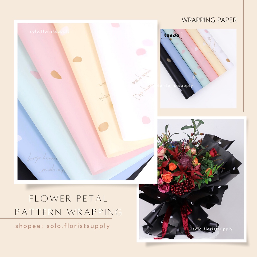 Jual (SW) WRAPPING PAPER FLOWER PETAL PATTERN Cellophane Little Flower ...